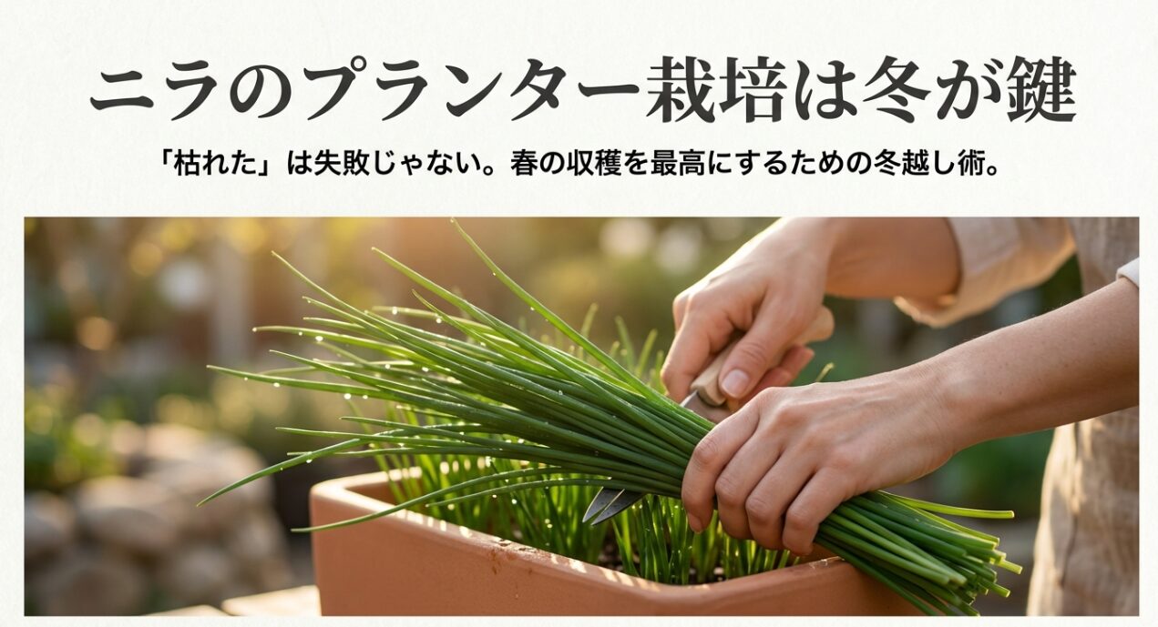 ニラのプランター栽培は冬が鍵！枯れても安心な管理と収穫術 - saien-Labo